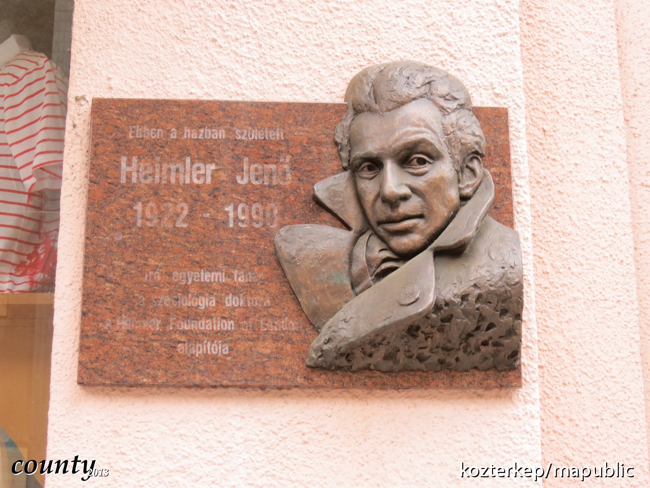 Heimler Jenő-emléktábla – Köztérkép