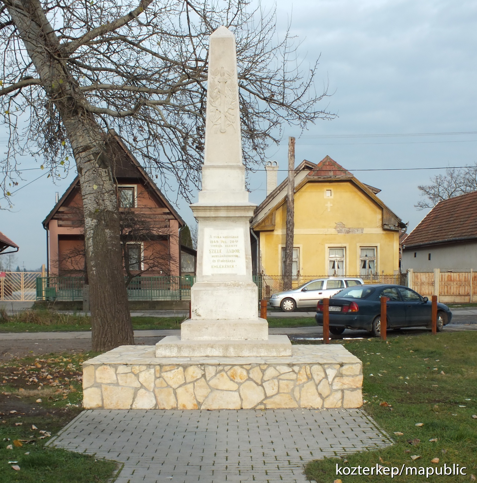 Obeliszk az 1849-es turai csata tiszteletére – Köztérkép