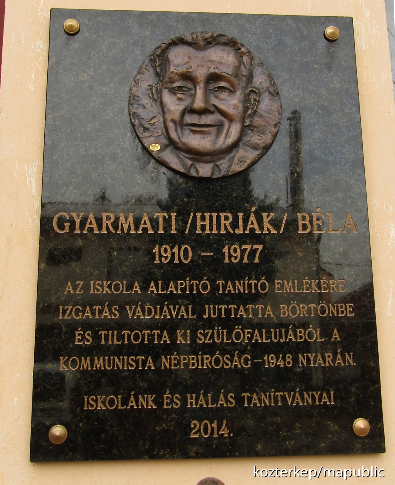 Gyarmati (Hirják) Béla-emléktábla – Köztérkép