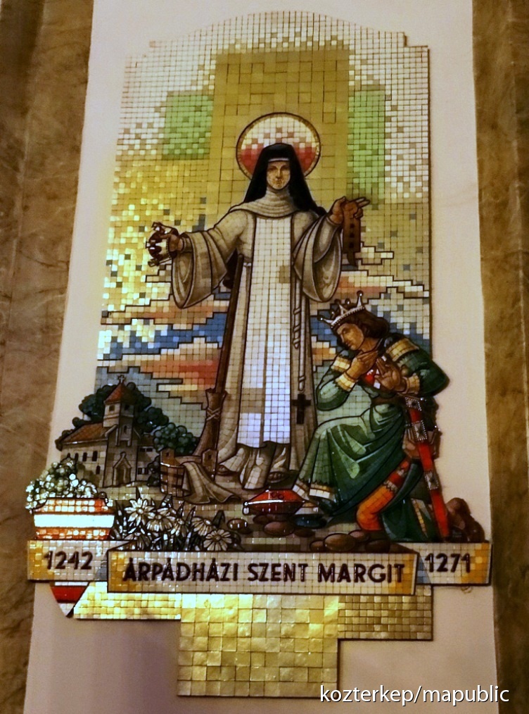 Árpádházi Szent Margit és Árpádházi Szent Erzsébet mozaik – Köztérkép
