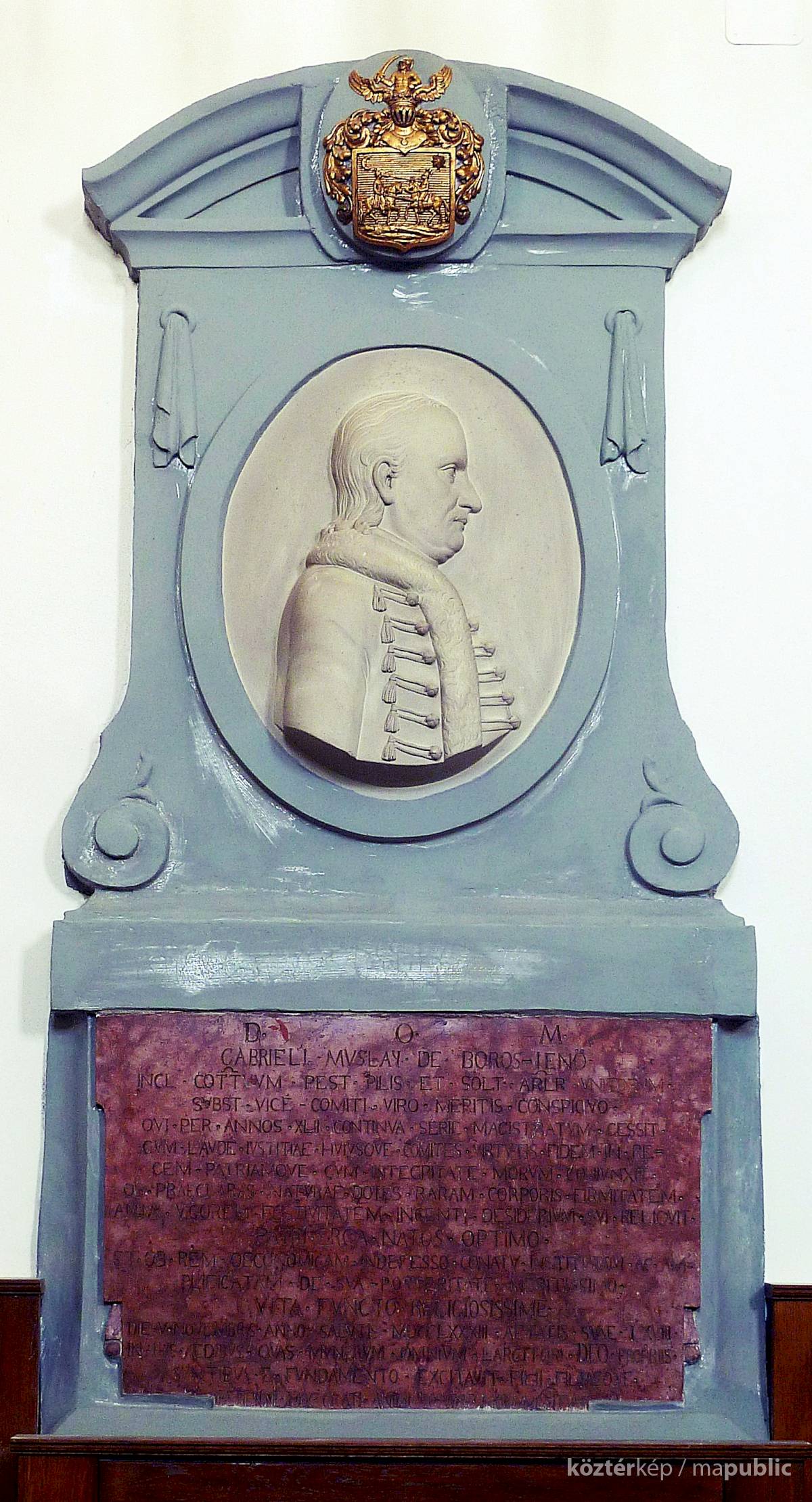 Muslay Gábor epitáfiuma – Köztérkép