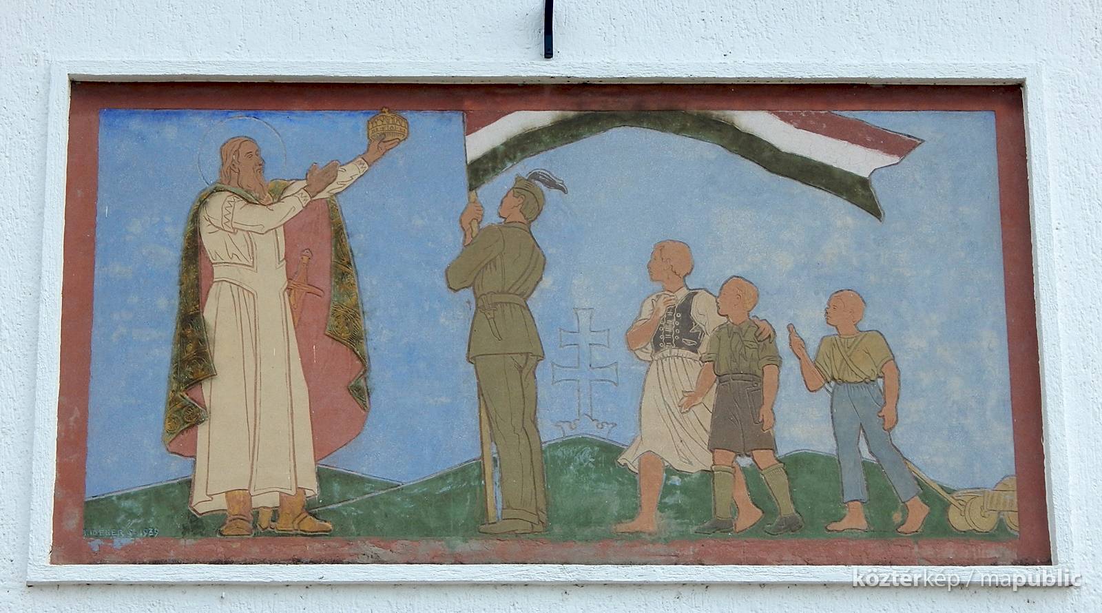 Szent István felajánlja a magyar koronát – Köztérkép