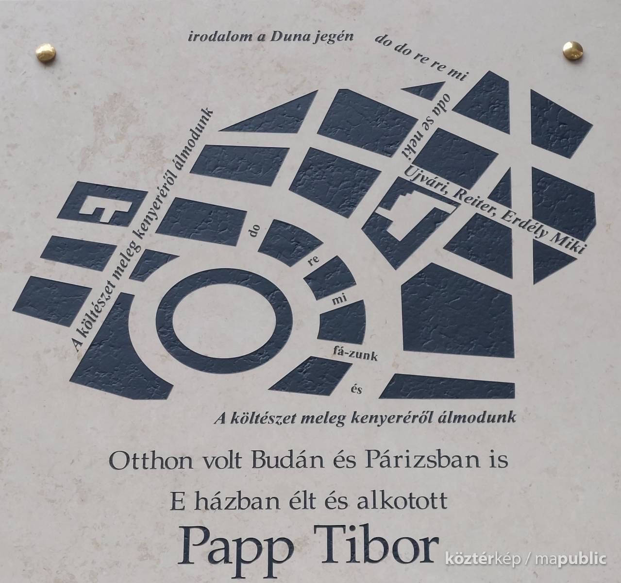Papp Tibor emléktáblája – Köztérkép